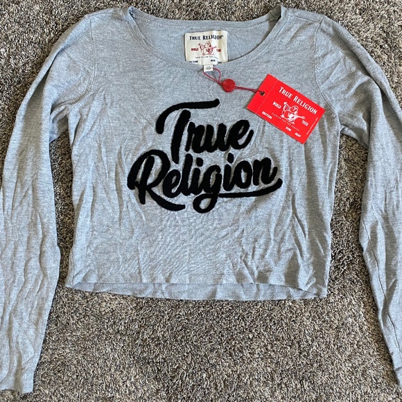 True Religion | Tops | Nwt True Religion Logo Sweater L | Poshmark